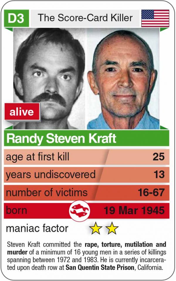 playing card D3: Randy Steven Kraft (* 1945 – today) - Kulturmeister ...